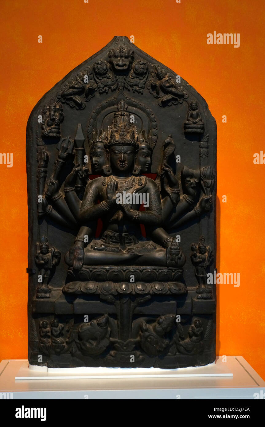Shiva as the god Sadashiva or Mahesha. Sculpture of Hindu god from the ...