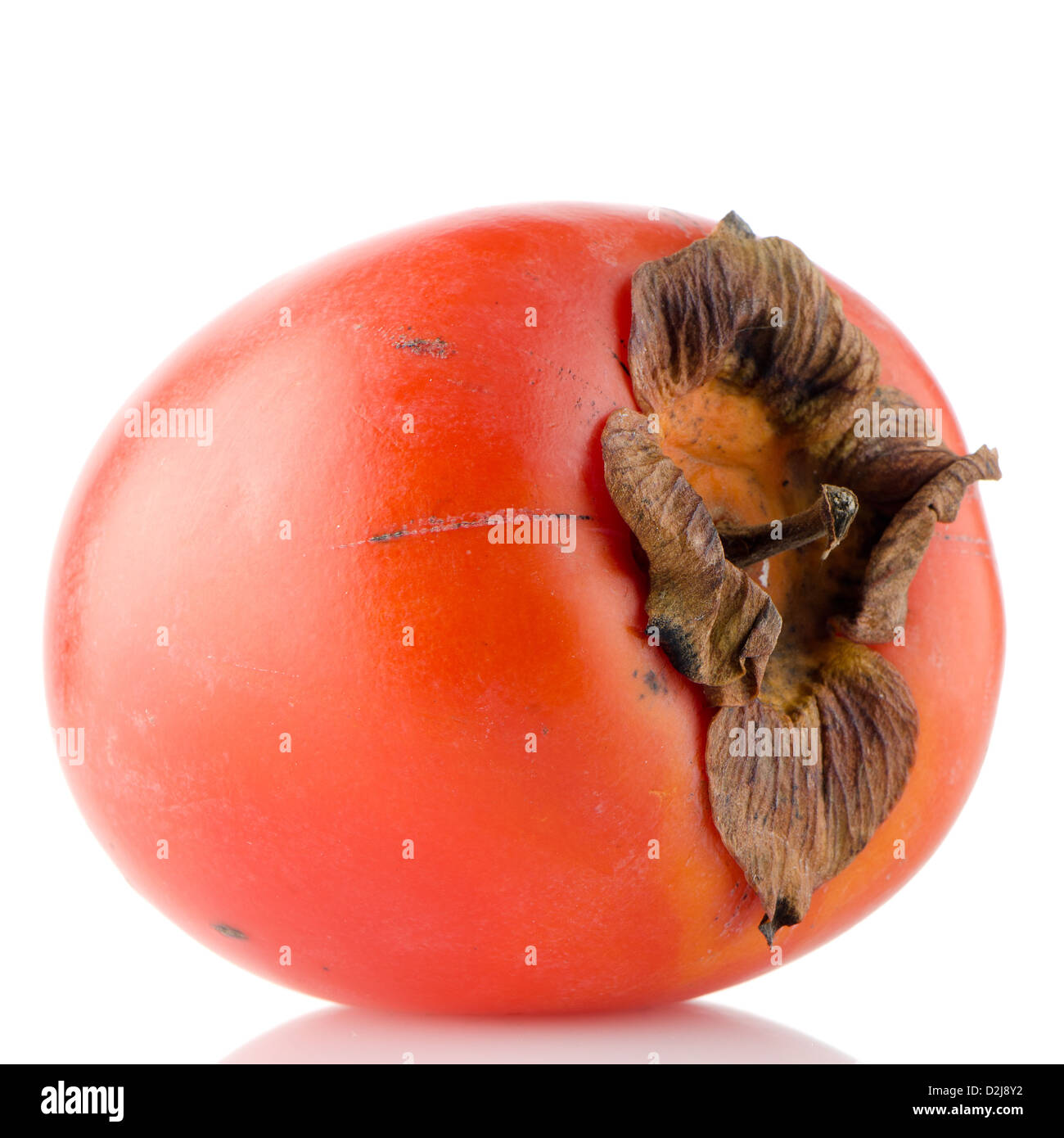 Orange ripe persimmon isolated over white background Stock Photo - Alamy