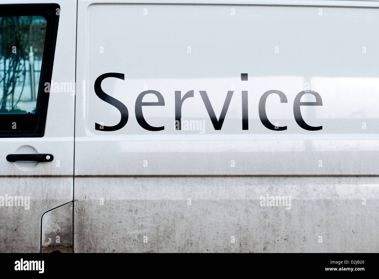Berlin, Germany, service inscription on a dirty van Stock Photo - Alamy