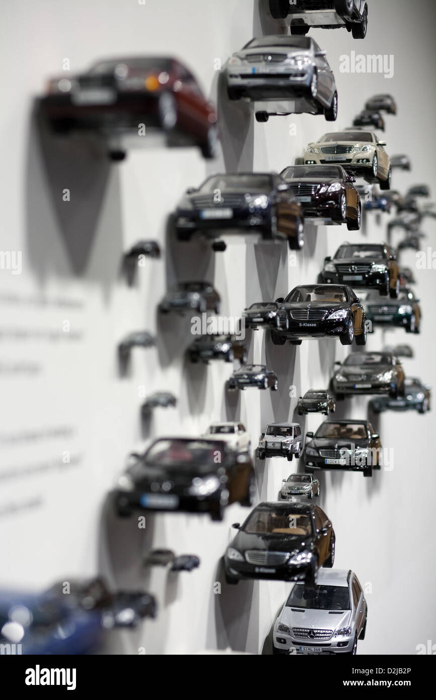 Berlin, Germany, various Mercedes-Benz model cars on a wall Stock Photo ...