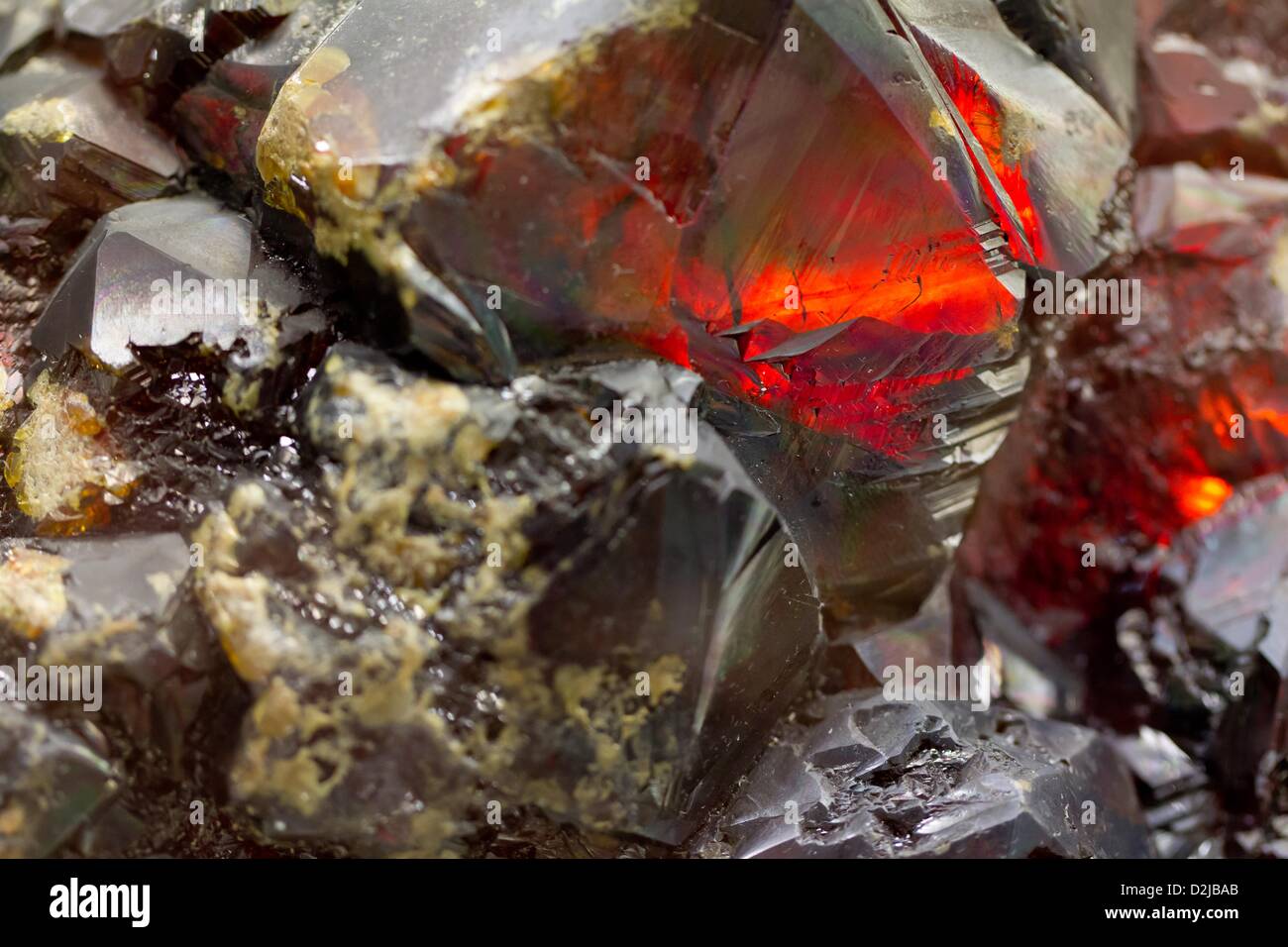 A sphalerite stone is on display at the Mineralogical Collection of the ...