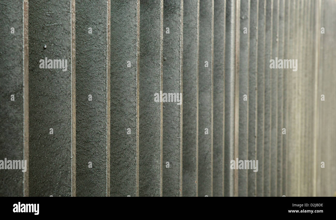 Galvanized Steel bar wall in a diminishing view Stock Photo - Alamy