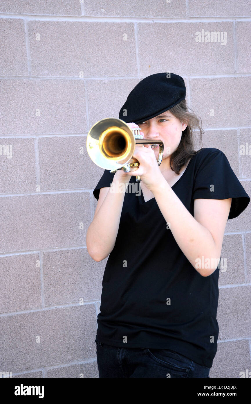 Female jazz trumpet performer hi-res stock photography and images - Alamy