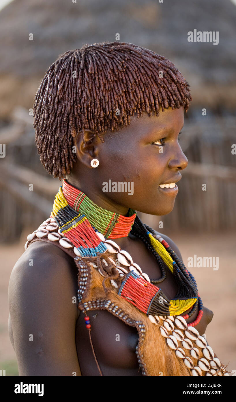 Portrait of Hamar woman Stock Photo - Alamy