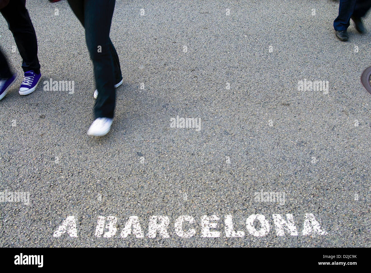 Sidewalk, Barcelona, Catalunya (Catalonia) (Cataluna), Spain, Europe ...