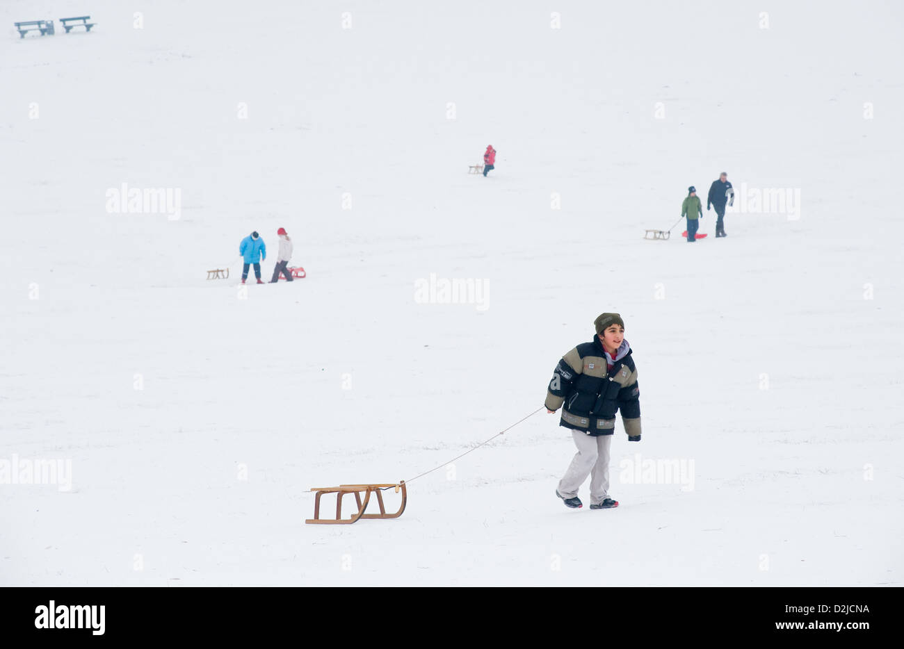Berlin, Germany, sledding in Lübars Stock Photo - Alamy