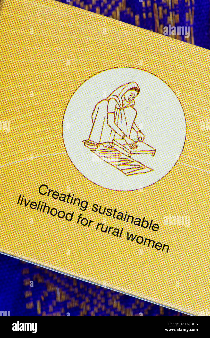 Creating Sustainable livelihood for rural women label on incense stick ...