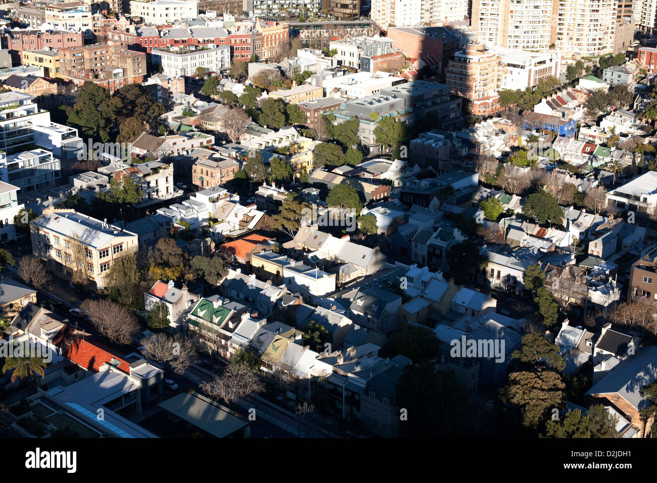 Aerial elevated view terrace houses hi-res stock photography and images ...