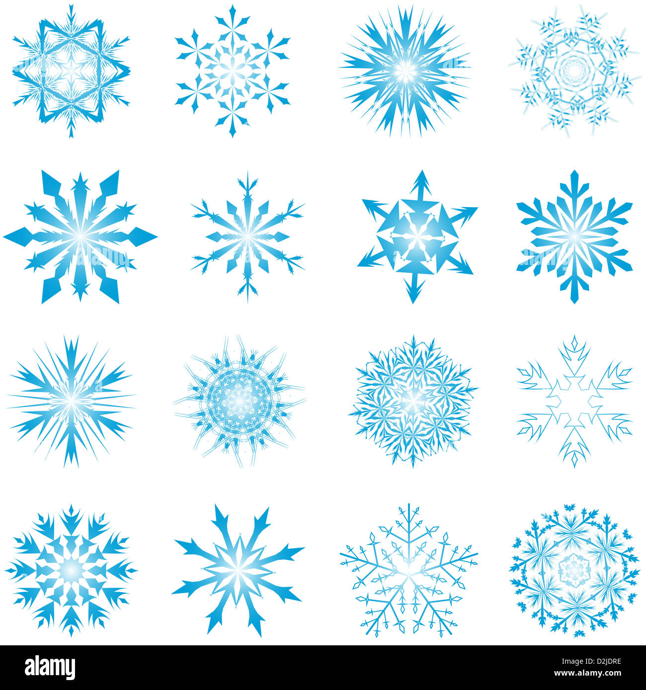 Set of winter frozen snowflakes. Fully editable EPS 8 vector version ...