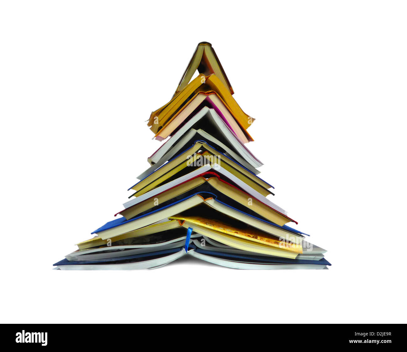 Tree of books isolated on a white background Stock Photo - Alamy