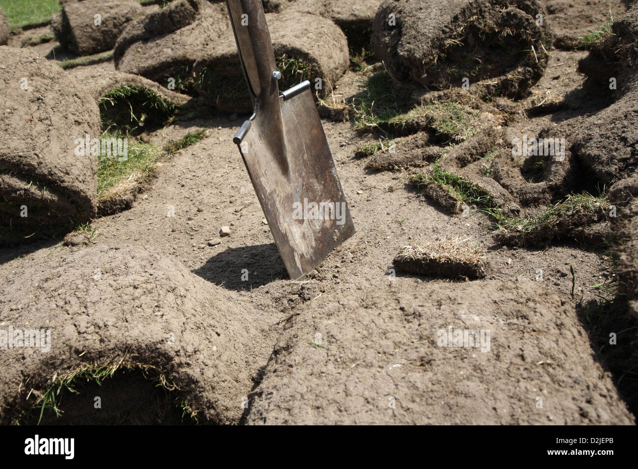 Berlin, Germany, rolling lawns and shovel Stock Photo - Alamy