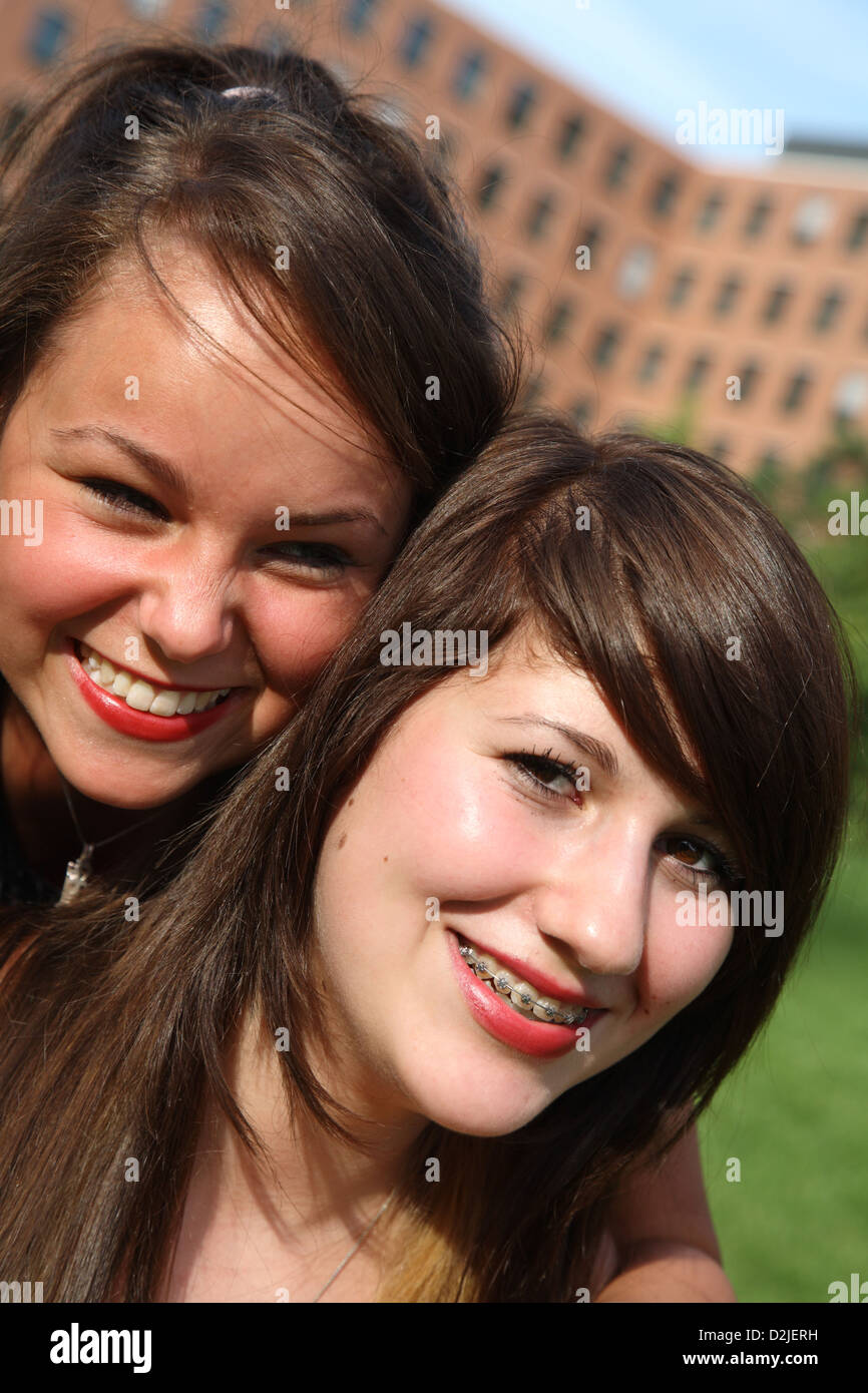Berlin, Germany, two girlfriends Stock Photo - Alamy