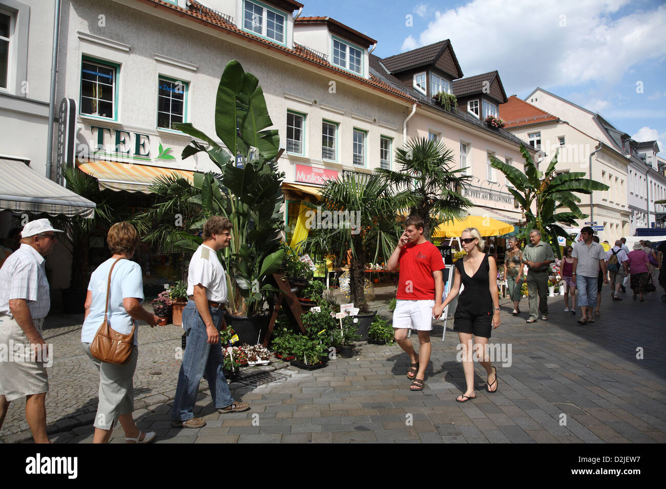 Spremberg, Germany, people in the pedestrian area of Spremberg Stock ...