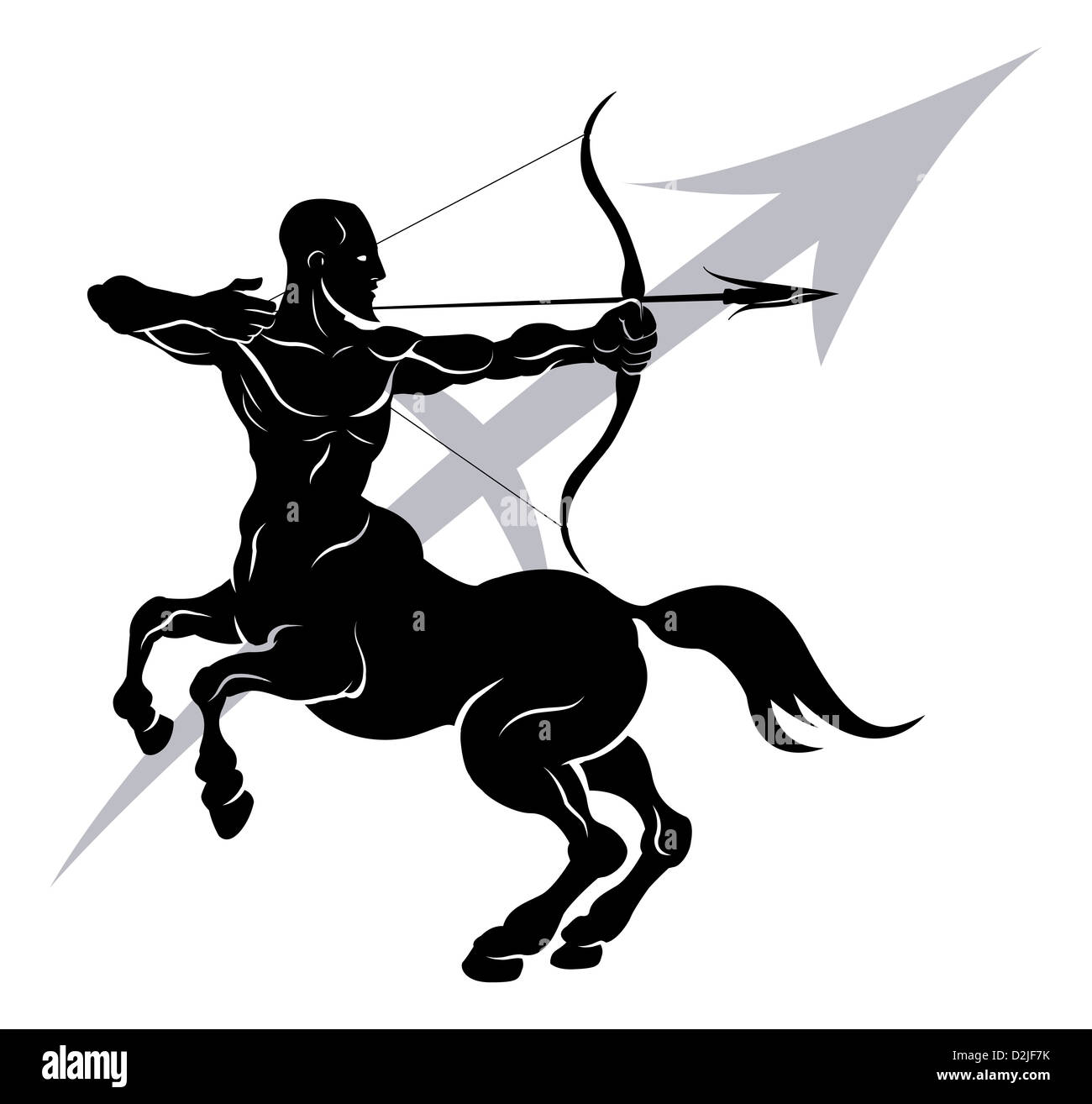 Illustration of Sagittarius the archer or centaur zodiac horoscope ...