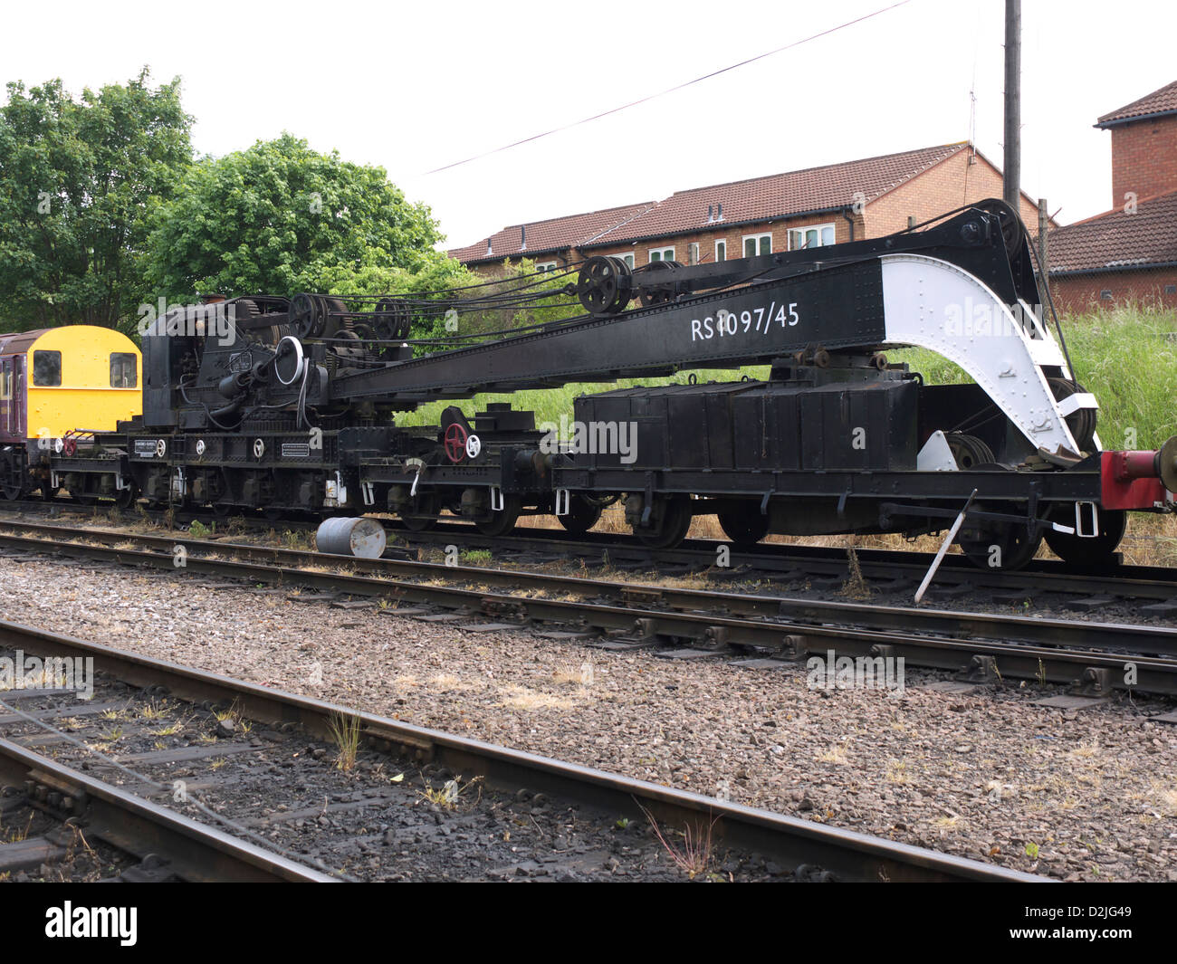 Steam rail crane at great central railway Stock Photo - Alamy