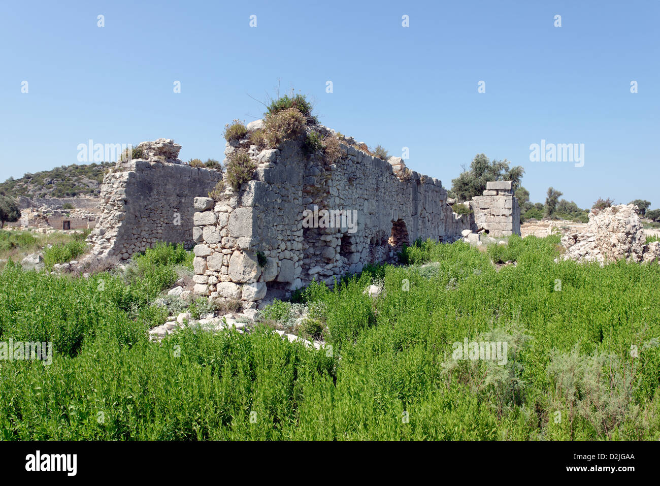 Patara. Turkey. View of the ruins of the Baths of Roman Emperor Titus ...
