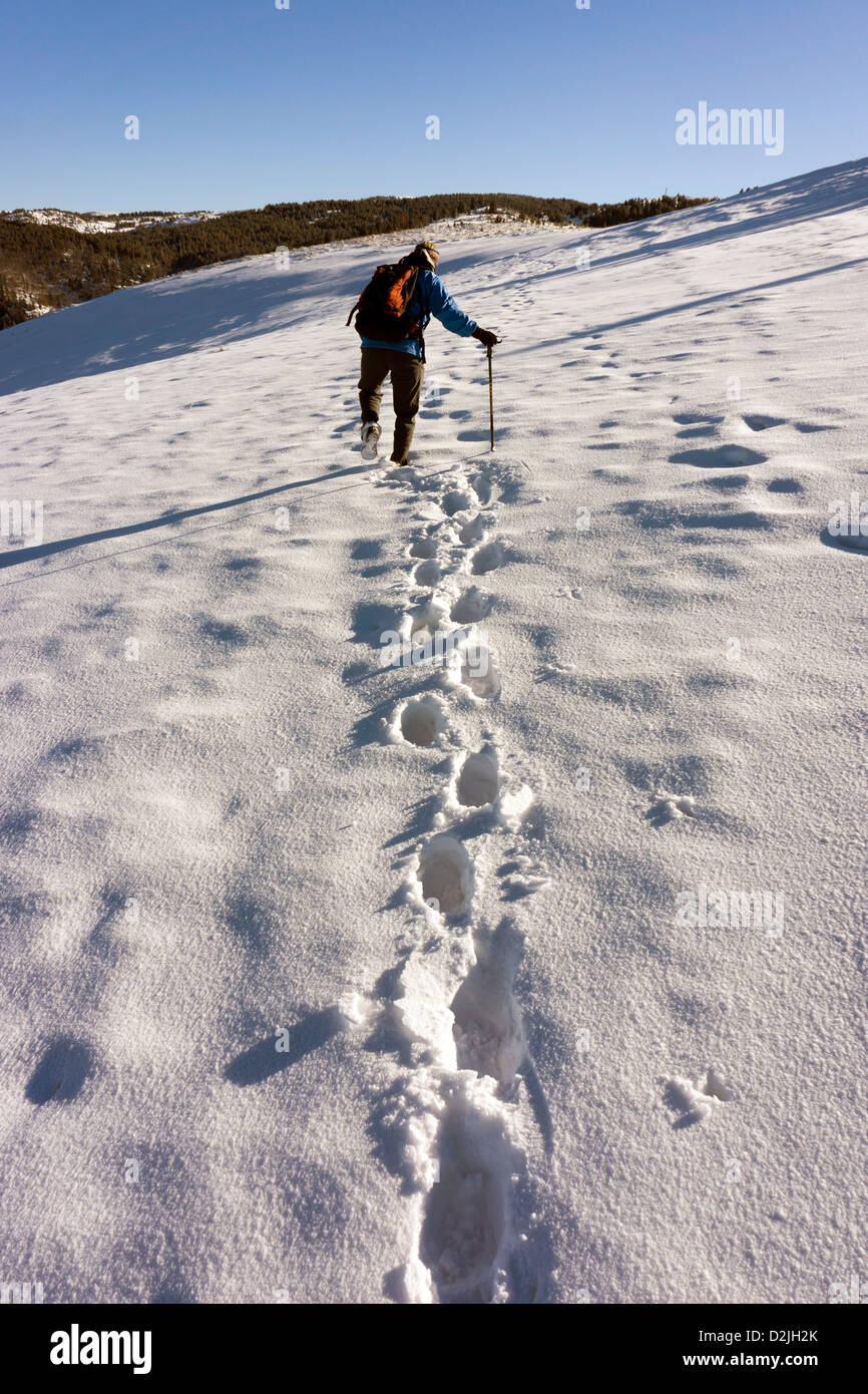 Female walker on snow ariege hi-res stock photography and images - Alamy