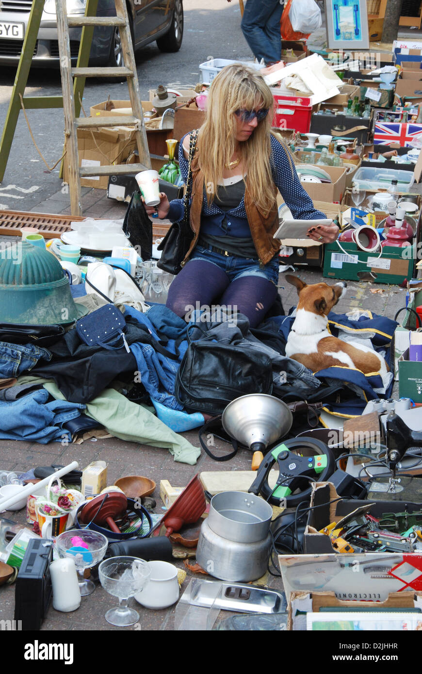 boot sale Golborne Road, North Kensington near Portobello Road market ...