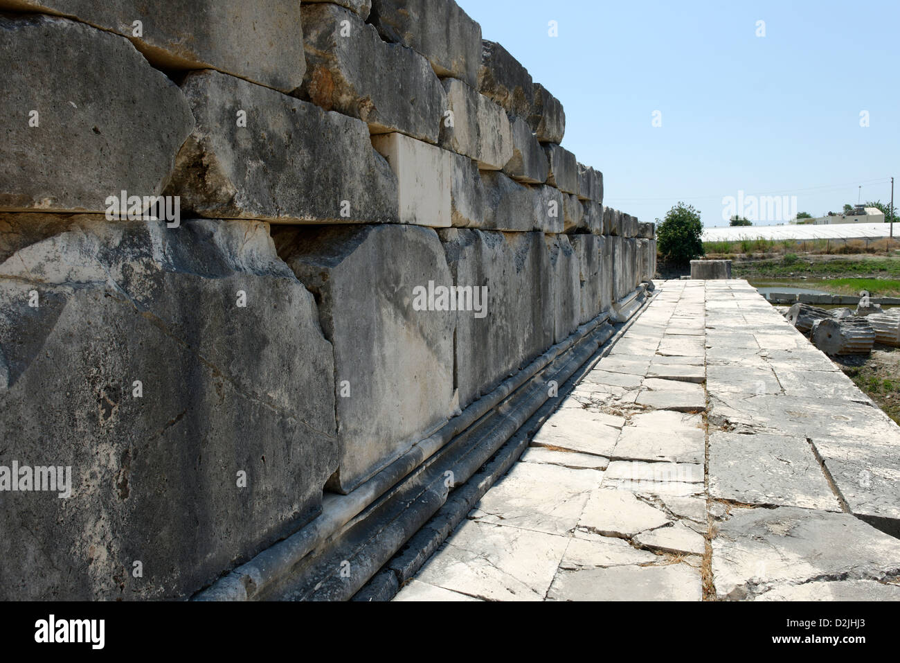 Letoon. Turkey. The partly restored Greek styled Temple of Leto dating ...