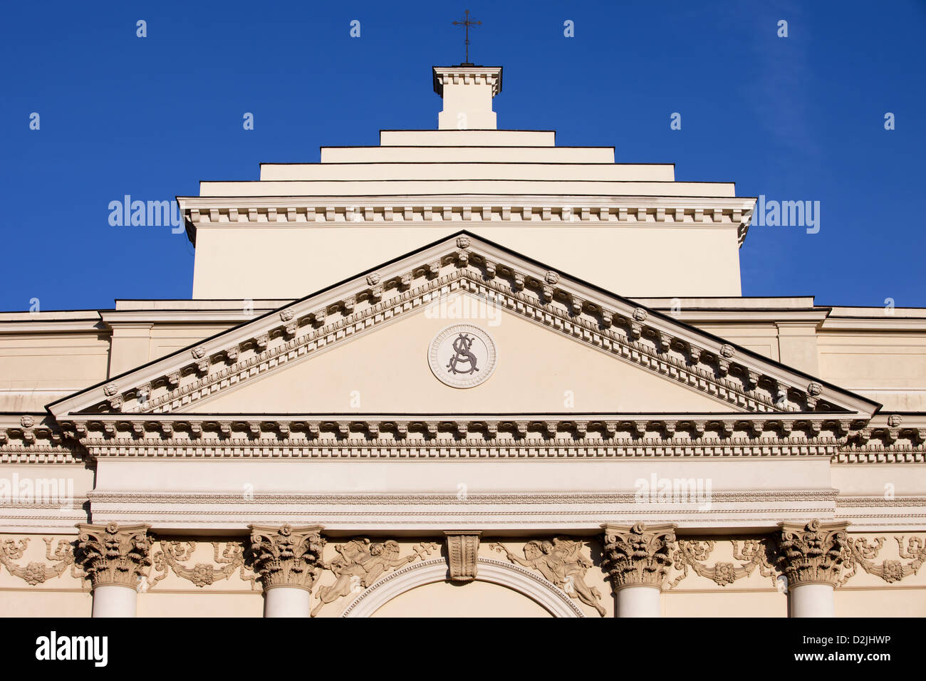 Neoclassical St. Anne's Church architectural details, built in 18th ...