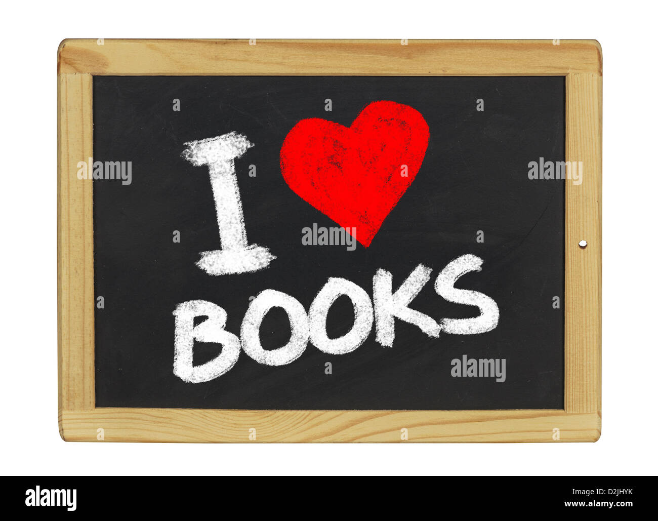 I love books on a blackboard Stock Photo - Alamy