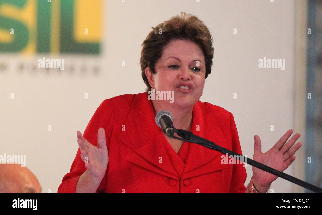 Sao Paulo, Brazil. 25th January 2013. Brazil's President, Dilma ...