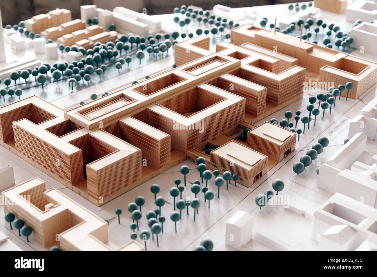 Berlin, Germany, the model of the new headquarters of the Federal ...