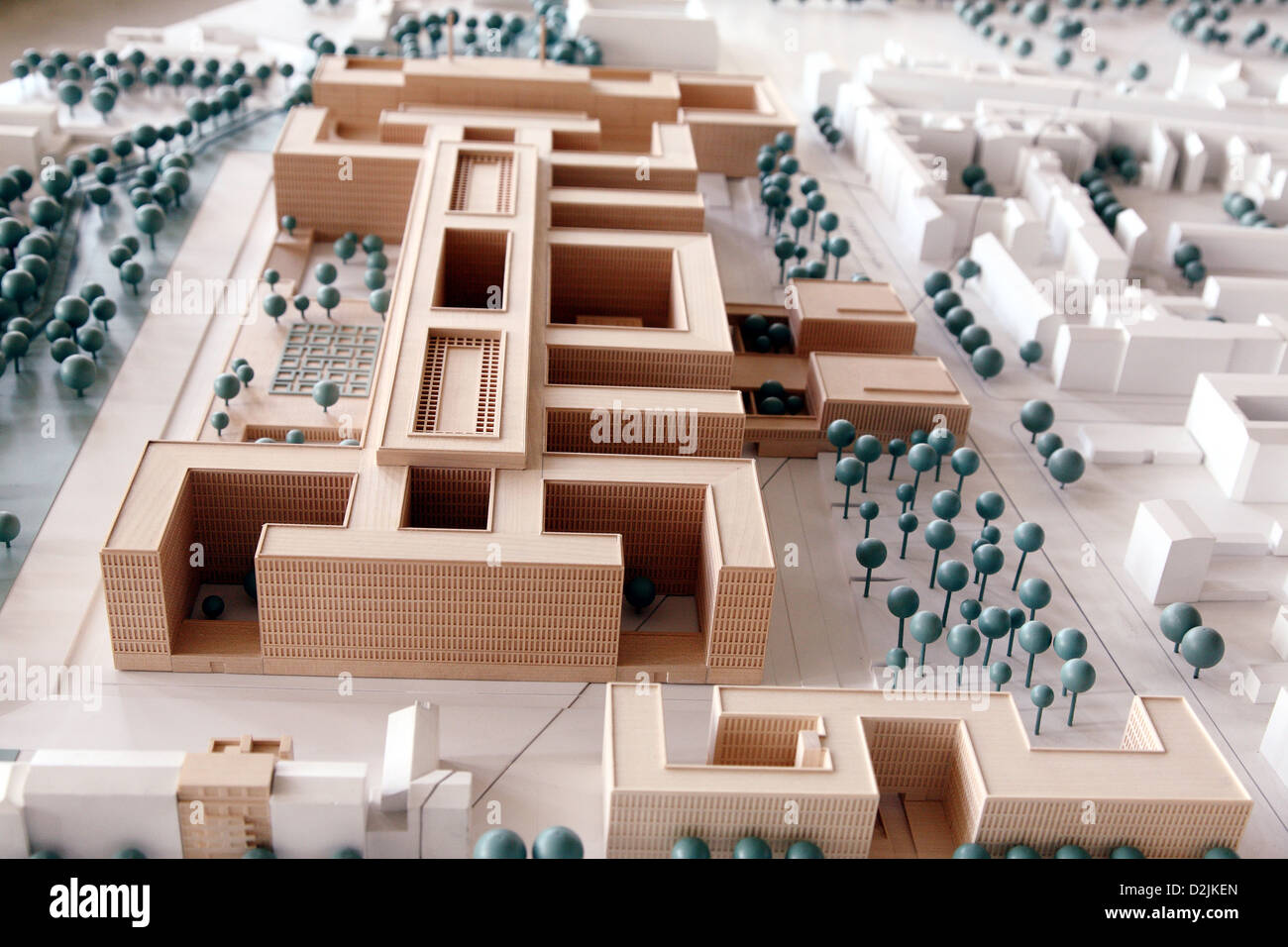 Berlin, Germany, the model of the new headquarters of the Federal ...