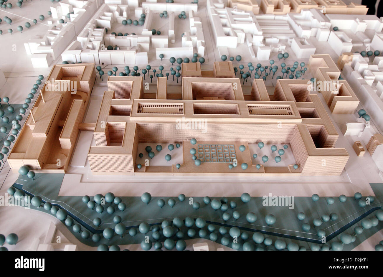 Berlin, Germany, the model of the new headquarters of the Federal ...