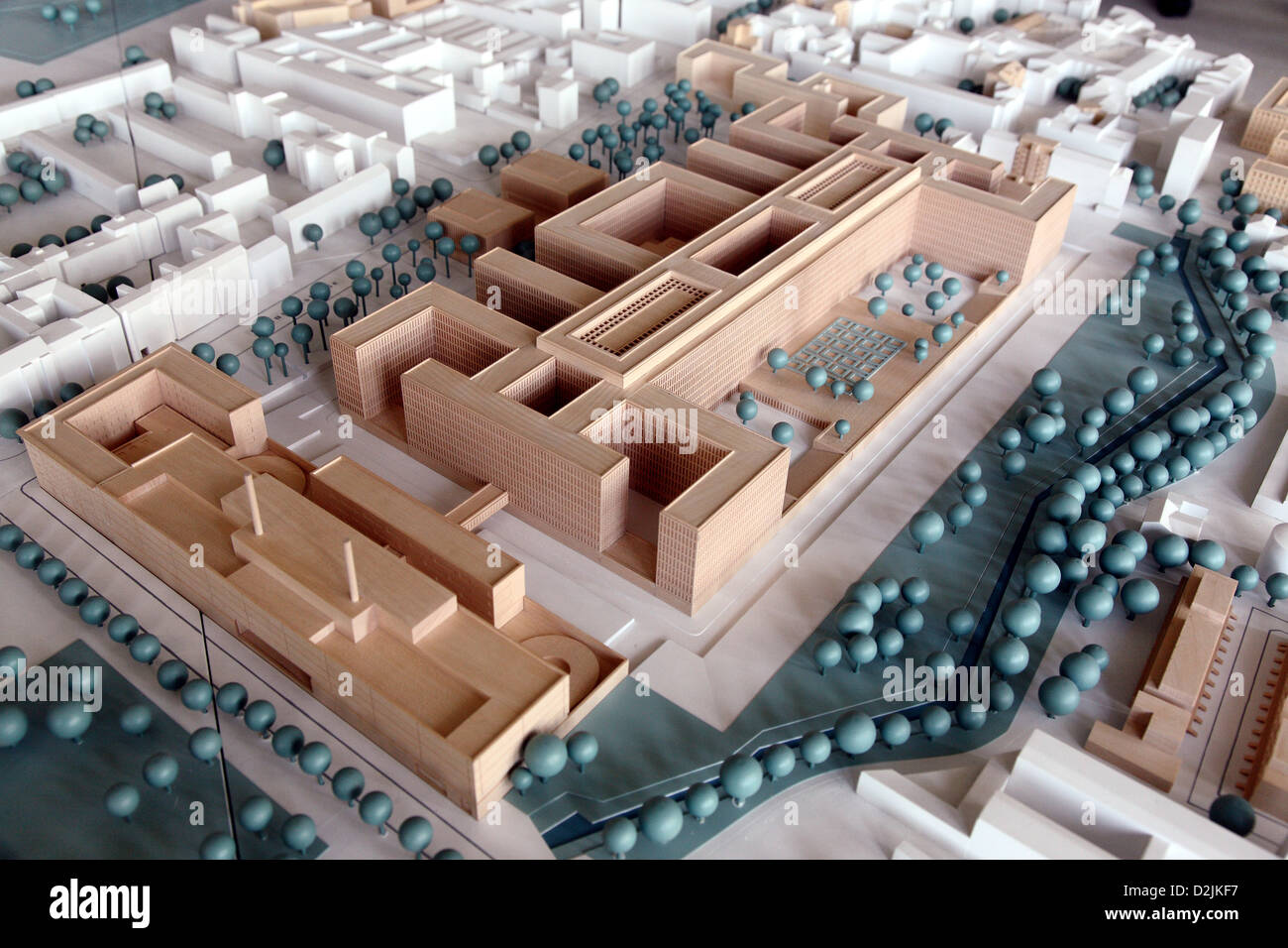 Berlin, Germany, the model of the new headquarters of the Federal ...