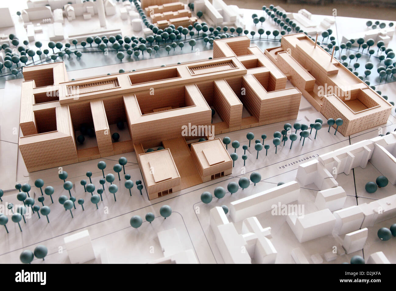 Berlin, Germany, the model of the new headquarters of the Federal ...