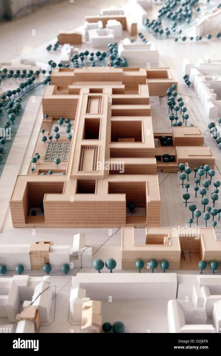 Berlin, Germany, the model of the new headquarters of the Federal ...