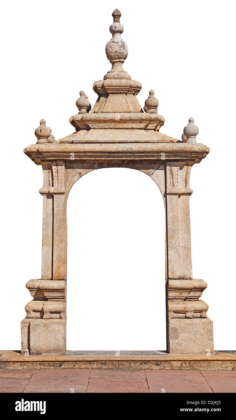 Simple stone arch isolated on white background Stock Photo - Alamy