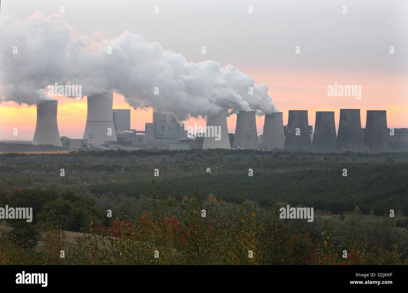Sprey, Germany, Boxberg power plant at dusk Stock Photo - Alamy