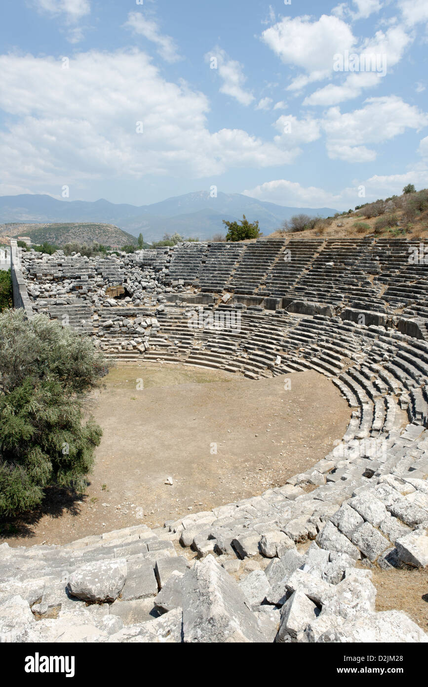 Letoon. Turkey. The large well preserved ancient Hellenistic theatre ...