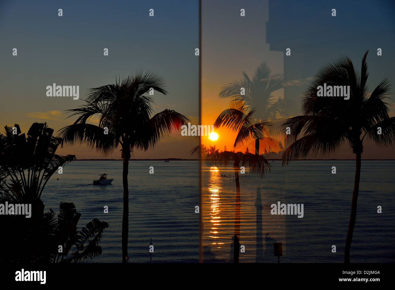 A beautiful sunset reflection in a glass window Stock Photo - Alamy