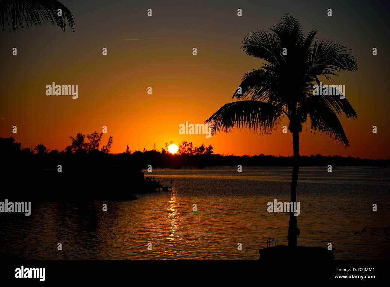 Colorful sunset at a beach resort. Florida, USA Stock Photo - Alamy