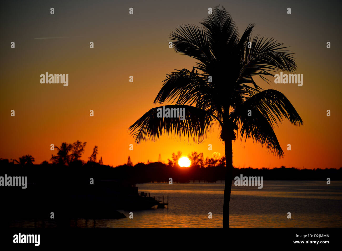 Colorful sunset at a beach resort. Florida, USA Stock Photo - Alamy