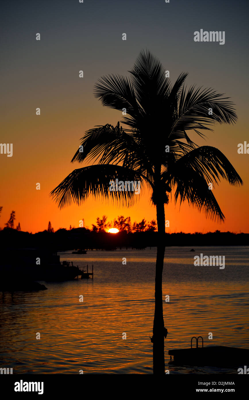 Colorful sunset at a beach resort. Florida, USA Stock Photo - Alamy