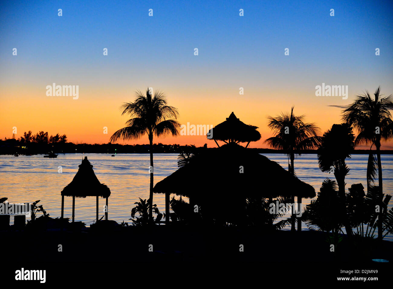 Colorful sunset at a beach resort. Florida, USA Stock Photo - Alamy