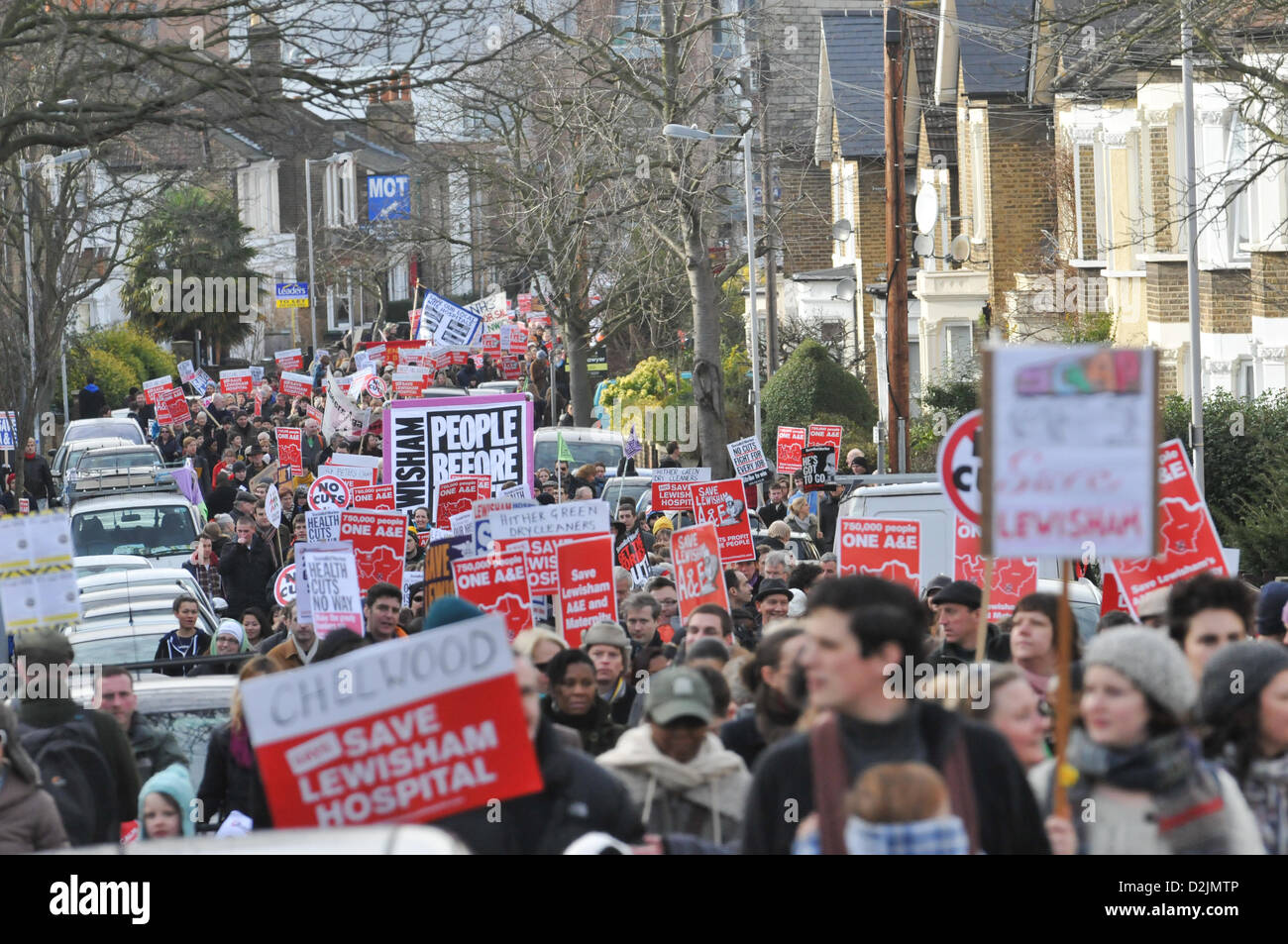 Lewisham, London, UK. 26th January 2013. The march to save Lewisham A&E ...