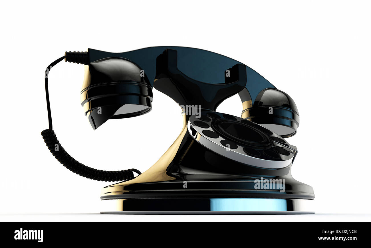 old telephone isolated on white background Stock Photo - Alamy