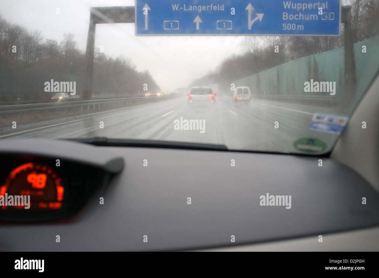 Driving on the A1 autobahn Stock Photo - Alamy