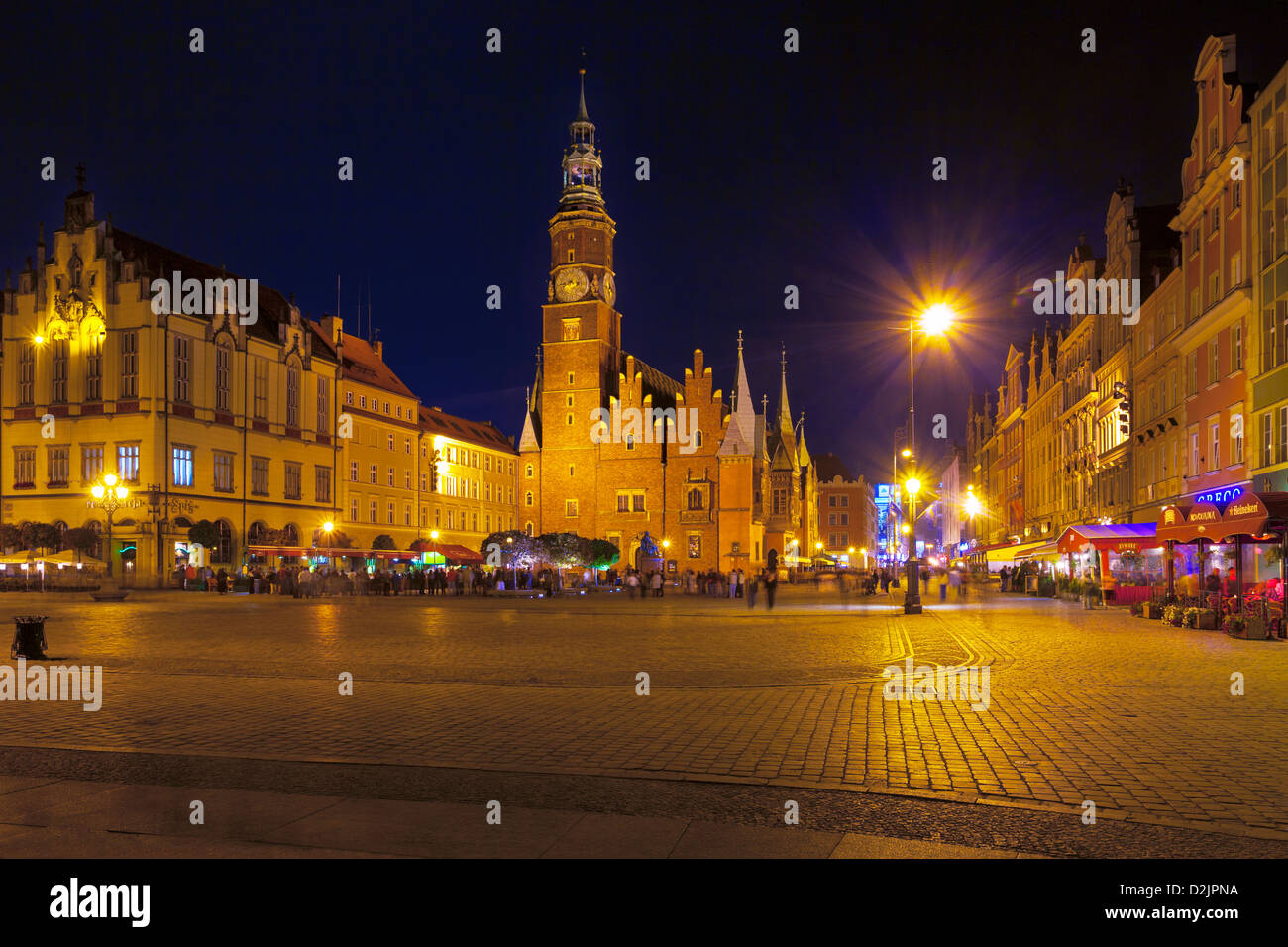 Wroclaw by night, Old Town, Poland, Europe Stock Photo - Alamy