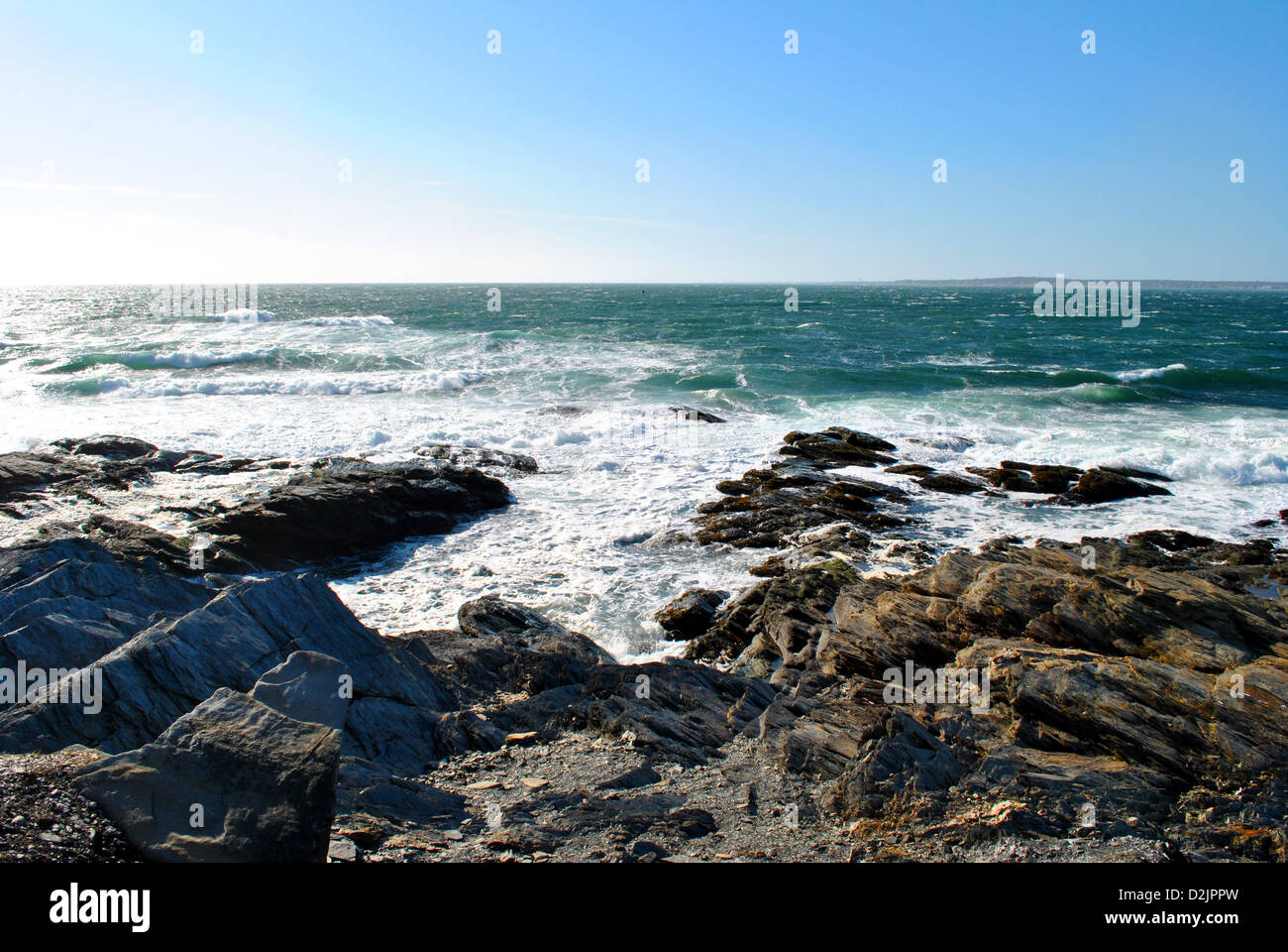 Beautiful rocky shore blue sky hi-res stock photography and images - Alamy