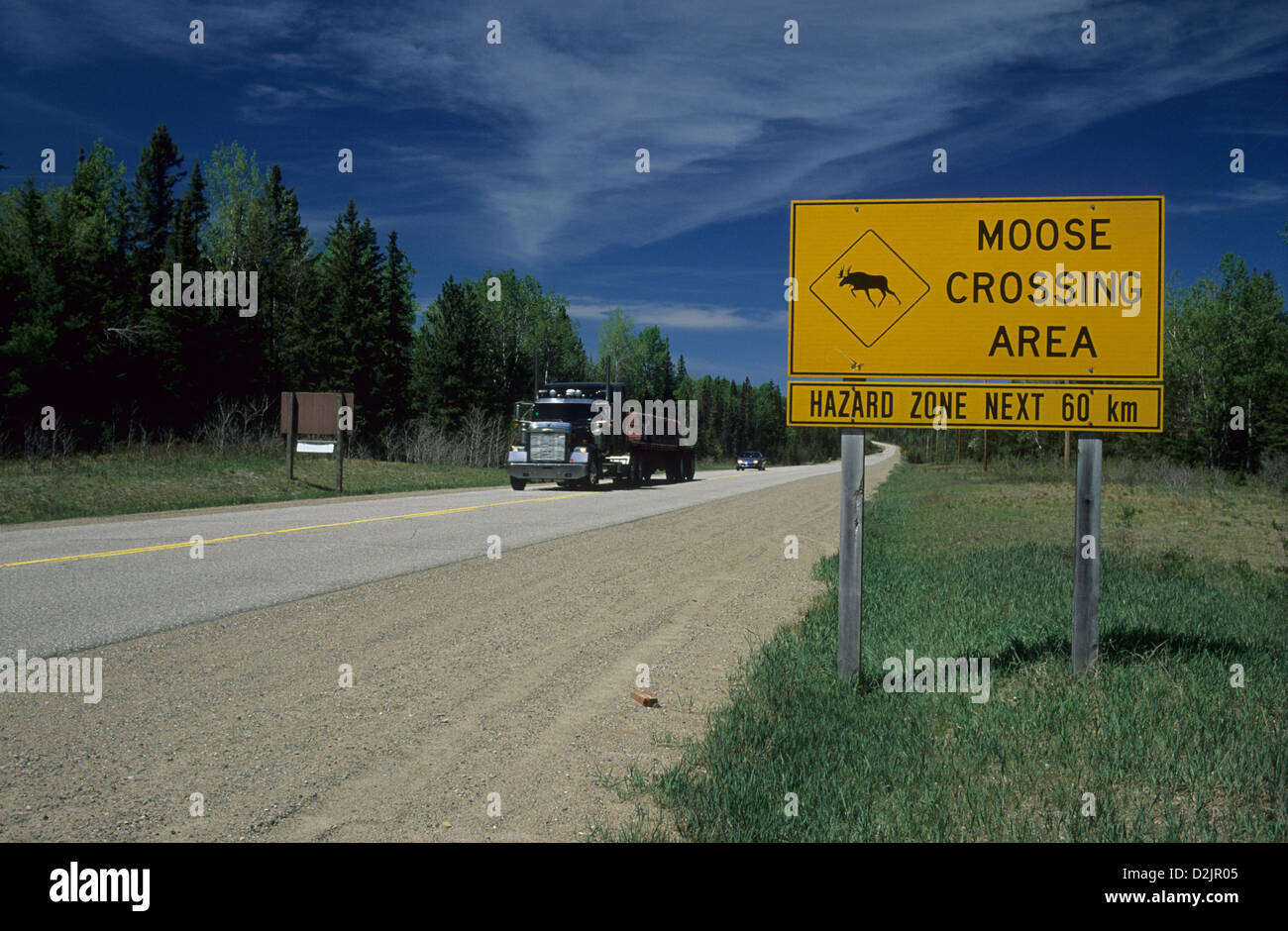 Moose warning sign Algonquin National Park Ontario Canada Stock Photo ...