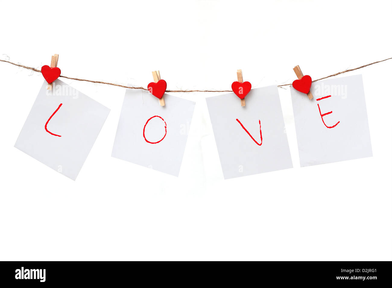 paper hanging on the clothesline Stock Photo - Alamy