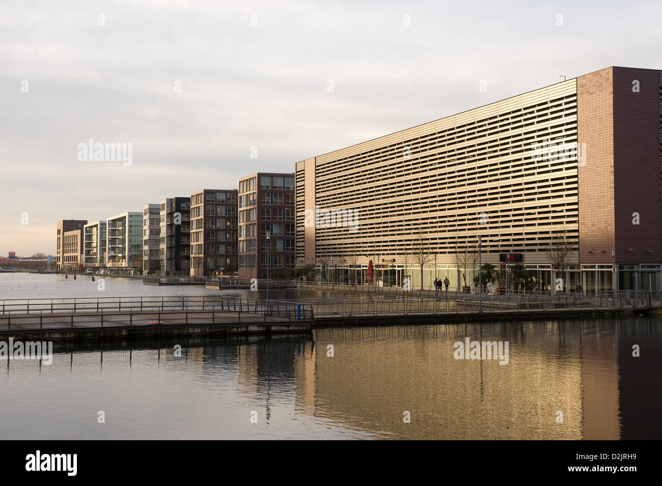 Office building in the inner harbor of duisburg hi-res stock ...