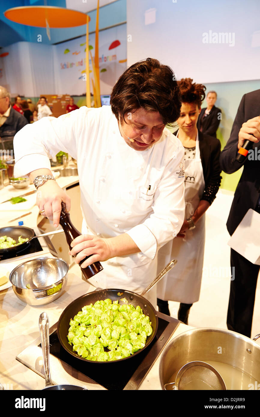 Berlin, Germany. 25th January 2013. Cooking with star chef Alexander ...
