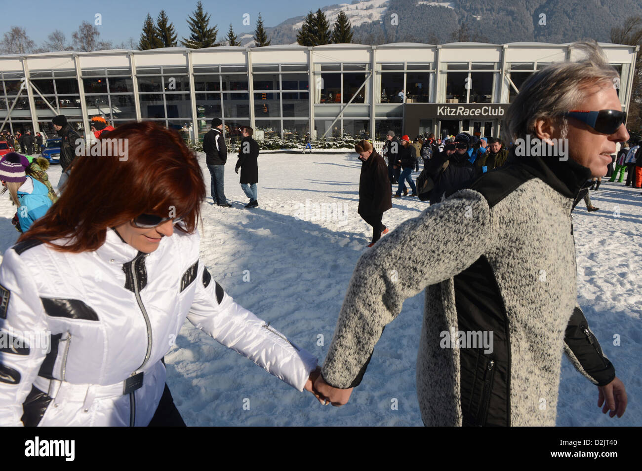 Singers Andrea Berg and Ulrich Ferber walk by during the famous ...